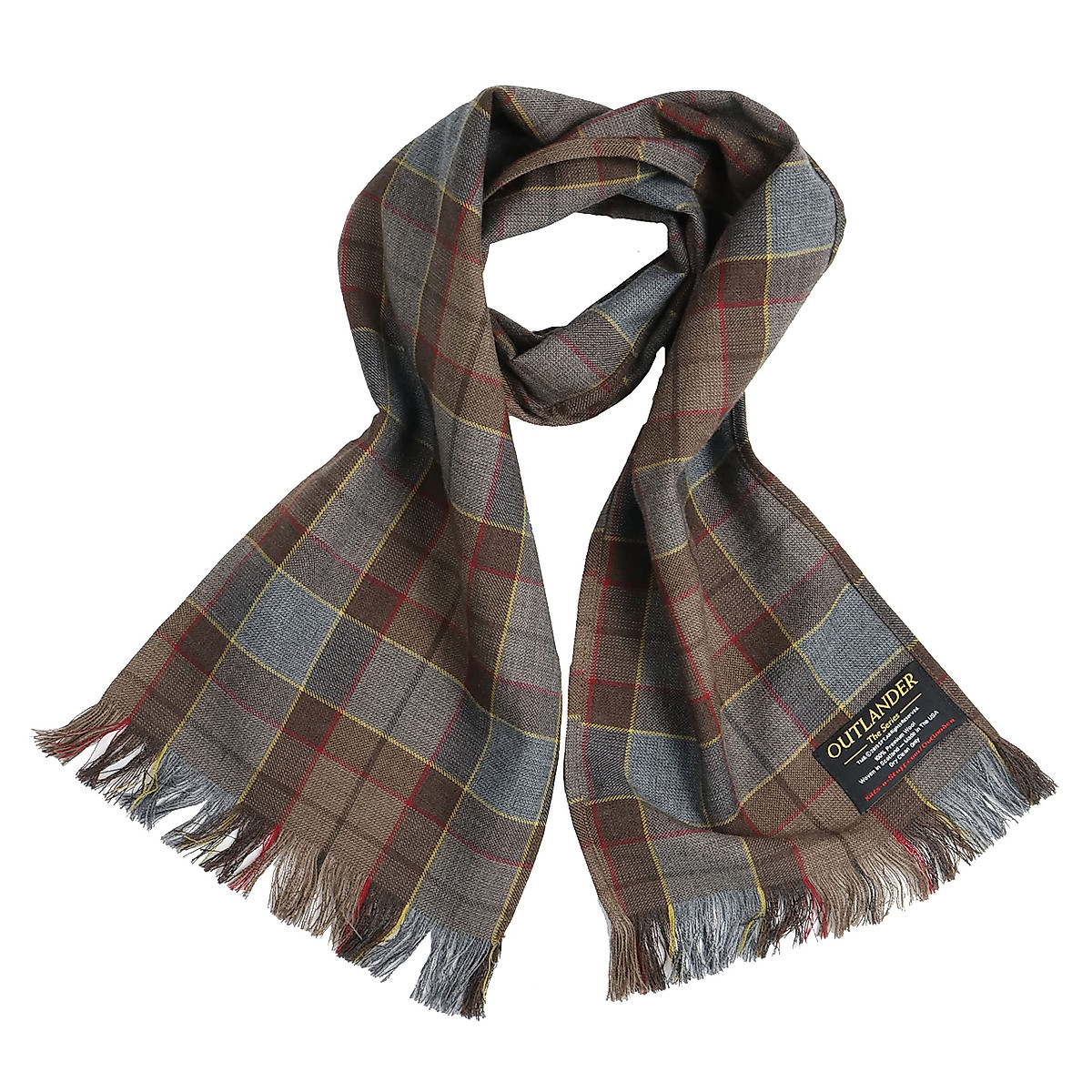 OUTLANDER JAMIE FRASER TARTAN PREMIUM WOOL SCARF - Woven in Scotland - Made in the U.S.A. - 9" x 58"