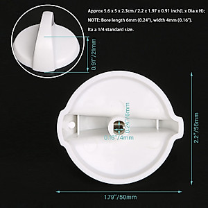 Emptty 4PCS White WB03T10282 Burner Control Knob, Gas Range Knobs Replacement for GE Replaces 1461063 AP4345833 PS2321074