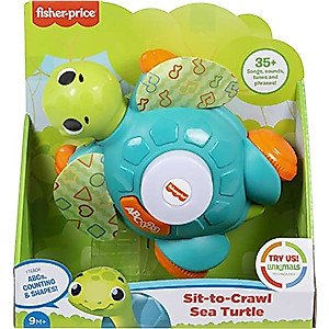 Fisher-Price Linkimals Baby & Toddler Toy Sit-To-Crawl Sea Turtle With Interactive Lights Music And Rolling Motion For Ages 9+ Months