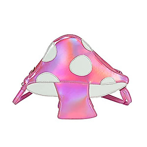 KUANG! Girls Cute Mushroom Shape PU Leather Shoulder Crossbody Bag Tote Chain Satchel Purse for Kids