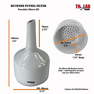 Buchner Funnel Kit Filter Flask Set 80mm Funnel and a 1000ml 1L Vacuum Flask TN LAB