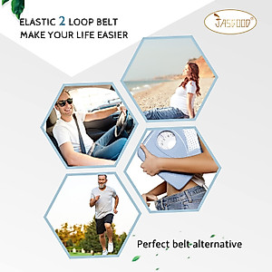 JASGOOD No Buckle Elastic 2 Loop Belt for Women and Men,No Show Belt Loops Belt Pant Waist Tightener