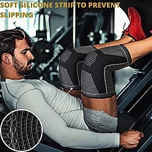 Crethinkaty Knee Brace wth Patella Gel Pads and Side Stabilizers, Professional Compression Knee Sleeves for Meniscus Tear/Arthritis Pain/Ligament Pain/Tendon Injury/Joint Pain/Sport