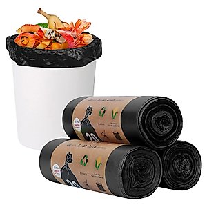 Toplive Trash Bag Garbage Bag Trash Bags Wastebasket Bin Liners for Home Bathroom Bedroom Kitchen Office Trash Can (Black, 8 Gallon)