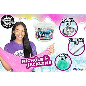 COMPOUND KINGS Fluffy Scented Crystal Clearz Slime Bucket by Nichole Jacklyne for Girls & Boys | Sensory Toys | Non-Sticky | Stress-Reducing Tacticle