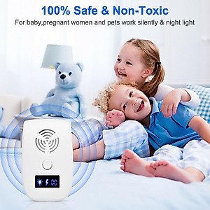 Piyjrrf Ultrasonic Repeller & Insect Repeller,6 Pack Electronic Pest Repellent Plug in Indoor for Spider,Mosquito, Mouse, Cockroaches, Rats, Bugs.
