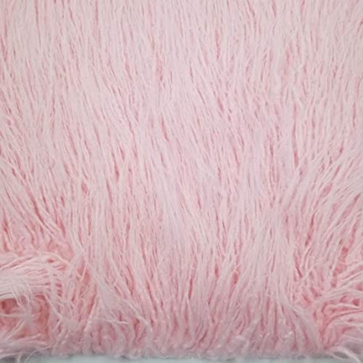Texco Inc Long Pile for Newborn Cuddly Faux Fur Fabric, Pink 1 Yard