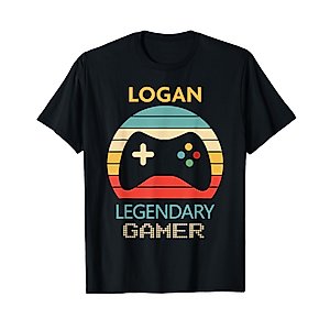 Logan Name Gift - Personalized Legendary Gamer T-Shirt