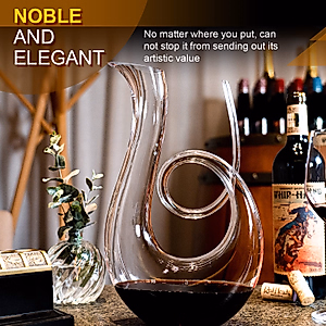 YOXSUNY Wine Decanter Upgraded Swan wine Decanters 1.7L Hand-Blown Crystal Carafe-Enhances Red Wine Flavor, Lead-Free & Elegant Design,Gift for Wine Connoisseurs.