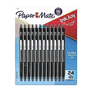 Paper Mate InkJoy 300RT Retractable Ballpoint Pens, Medium Point (1.0mm), Black, 24 Count
