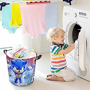 LIUDAINC Anime Laundry Basket, Portable, Durable Handle, Foldable Storage Box for Home/Dorm/Office/Bedroom Decor