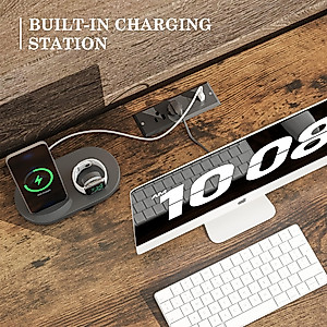 Alohappy 55'' Farmhouse Executive Desk, Home Office Desk with Drawers, Wood Computert Desk with File Cabinet and Power Outlets, White