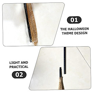 BUTIFULSIC Harry Broomstick Halloween Costume Props Halloween Besom Decor Wizard Broom Props Wizard Cosplay Adult Home Accessories Decor Witch Broomtick Prop Wooden Classic The Witch