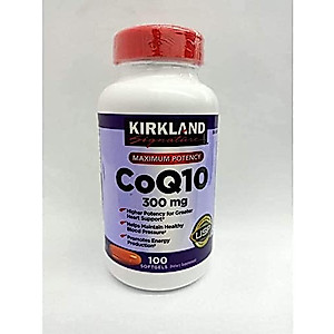 MVOWIZON Kirkland Signature Maximum Potency CoQ10 300 mg 100 Softgels Each, Purple