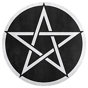 STHPOE Pentacle Witch Modern Pagan Wicca Witchcraft Ultra Soft Non-Slip Area Rugs Indoor Coral Velvet Floor Mat Short Flannel Carpet for Living Room Bedroom Dining Room, 24*24in