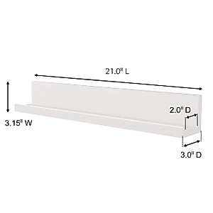 Command Picture Ledge, Damage Free Hanging Floating Shelf with Adhesive Strips, No Tools Picture Hanger for Displaying Home Photographs, 1 Ledge and 10 Command Strips