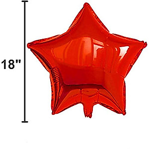 [10 Pack] Star Shape Foil Balloons, 18" Mylar Aluminum Foil Balloons 45cm Decorations for Birthday Party Wedding Engagement Party Celebration Holiday Show Party Activities (Red, 18 Inch)