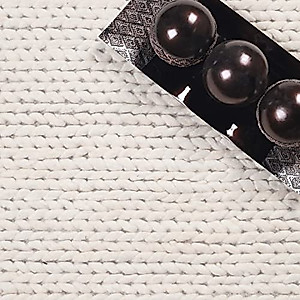 Superior Hand-Braided Wool Indoor Large Area Rug, Rustic Style, Home Floor Decor for Living Room, Kitchen, Dining, Bedroom, Dorm, Office, Nursery, Cotton Backing, Aero Collection, Off White, 4' x 6'