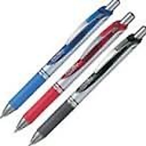 Pentel Energel Deluxe RTX Retractable Liquid Gel Pen,0.5mm, Fine Line, Needle Tip, Black.blue.red Ink-value set of 3