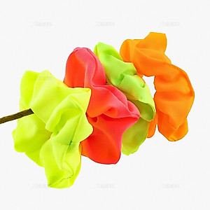 AUEAR, 8 Pack Neon Scrunchies, 80s Hair Accessories Bright Colors Scrunchy Premium Elastic ties Ponytail Bands for Women 90s Party Outfits Workout Costumes