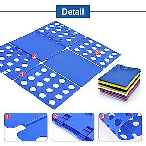 BoxLegend T Shirt Folding Board T Shirt Clothes Folder Laundry Organizer Easy and Fast for Kid and Adult to Fold Clothes Blue