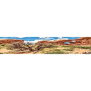 Reptile Habitat Background; Double Arch with Tree for 20L, 3-Sided Wraparound