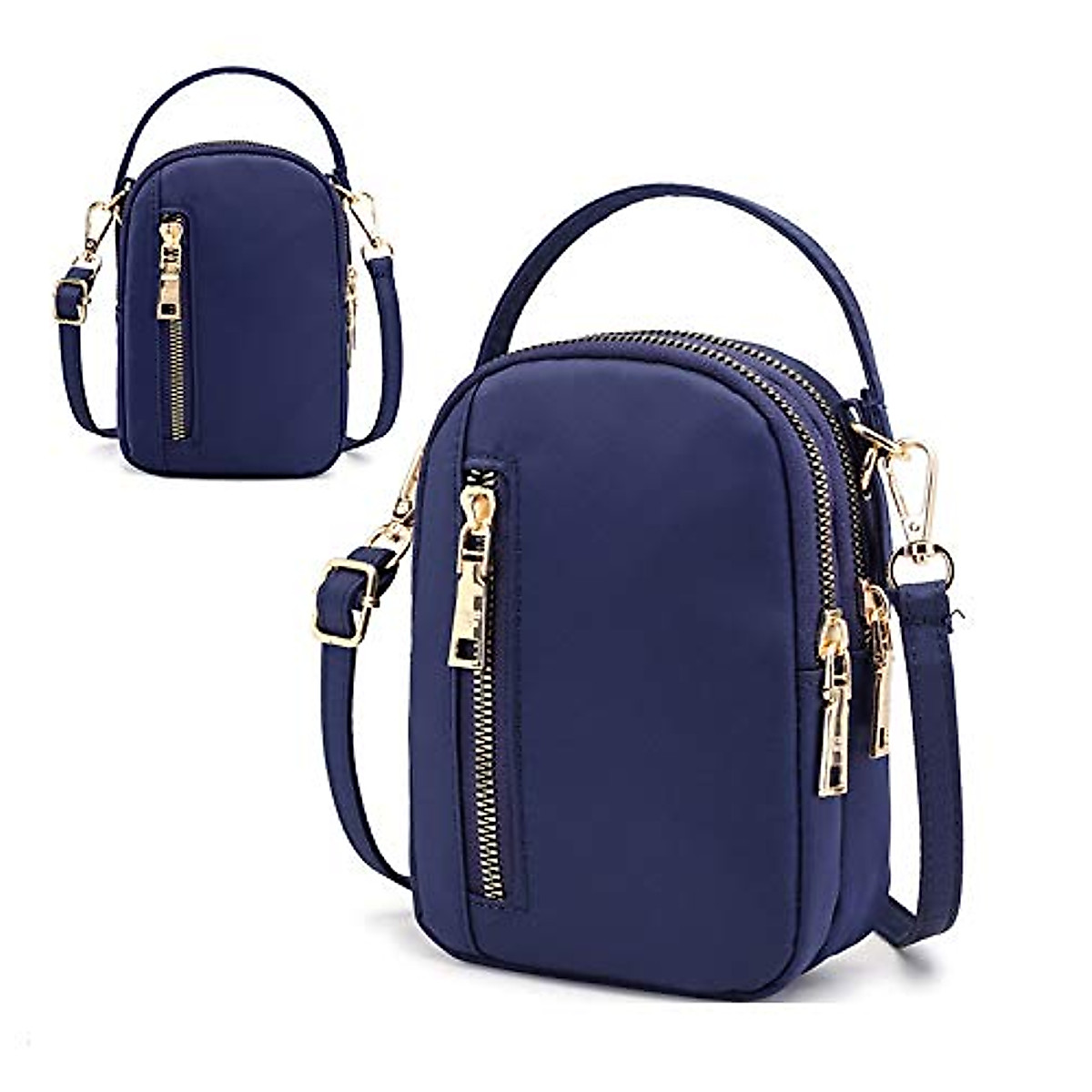 Women Girls Crossbody Bag Small Nylon Phone Purse Wristlet Handbag Wallet Pouch for Samsung Note 20 Ultra S20 Ultra S20 Plus Note 10 A10e LG Stylo 5 K51 Moto G Stylus Power G8 Power Play Plus (Blue)