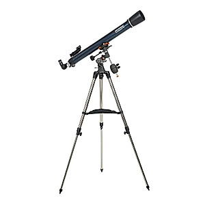 Celestron - AstroMaster 70EQ Refractor Telescope – Refractor Telescope for Beginners - Fully-Coated Glass Optics - Adjustable-Height Tripod - BONUS Astronomy Software Package