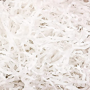 HAPPY POTATO 0.5 LB White Shredded Paper for Gift Baskets, Crinkle Cut Paper Shred Filler, Crinkle Paper for Gift Wrapping
