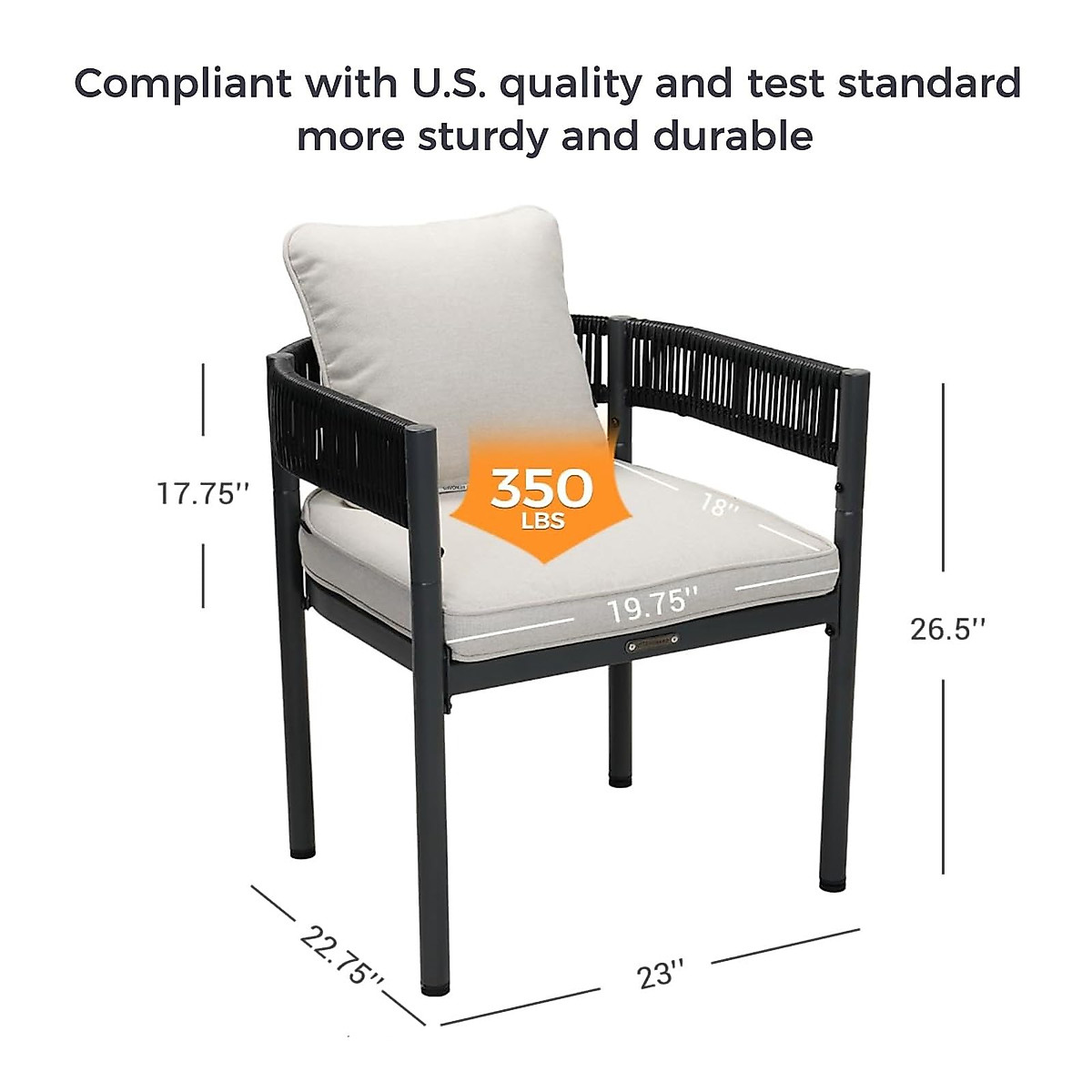 Grand patio 7-Piece Outdoor Dining Set for 6, Grey Metal Black Woven Wicker Fixed Patio Chairs with Thickened Cushions & 1 Rectangular Woodgrain Dining Table with Umbrella for Hole Backyard Deck