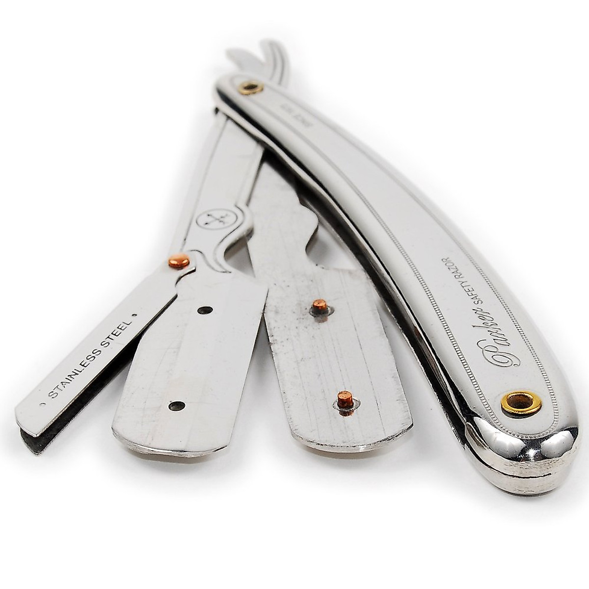 Parker Men’s SR1 Stainless Steel Straight Edge Razor With 5 Parker Platinum Blades