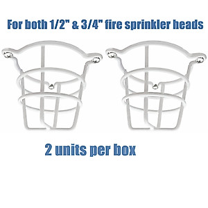 Happy Tree (2 Pack) White Fire Sprinkler Head Guard Cover for Both 1/2" & 3/4" Fire Head for Protecting Flush Mount & Side Wall & Pendent Head Semi - Recessed Sprinkler Head Cage