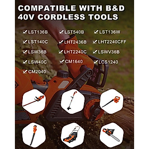 Bakipante 40V 3.0Ah Battery Replacement for Black and Decker 40 Volt Lithium Battery LBX2040 LBXR36 LBXR2036 LST540 LCS1240 LBX1540 LST136W for Black+Decker 40V Lithium Battery