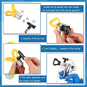 Spray Tips Reversible Spray Tip Airless Spray Nozzles for Airless Paint Spray Guns and Airless Sprayer Spraying Machine (209, 213, 313, 315, 411, 413, 521, 523, 619, 623, 10 Pieces)
