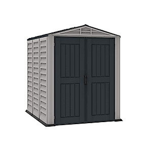 Duramax 35825 Yardmate Plus Outdoor Vinyl Storage Shed, Adobe/Grey