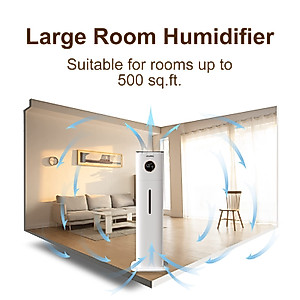 AILINKE Humidifiers for Bedroom Large Room, 3.4Gal/13L Large Room Floor Humidifiers for Home, Top Fill, Humidistat, Quiet, Aroma Box, Easy to Clean, White