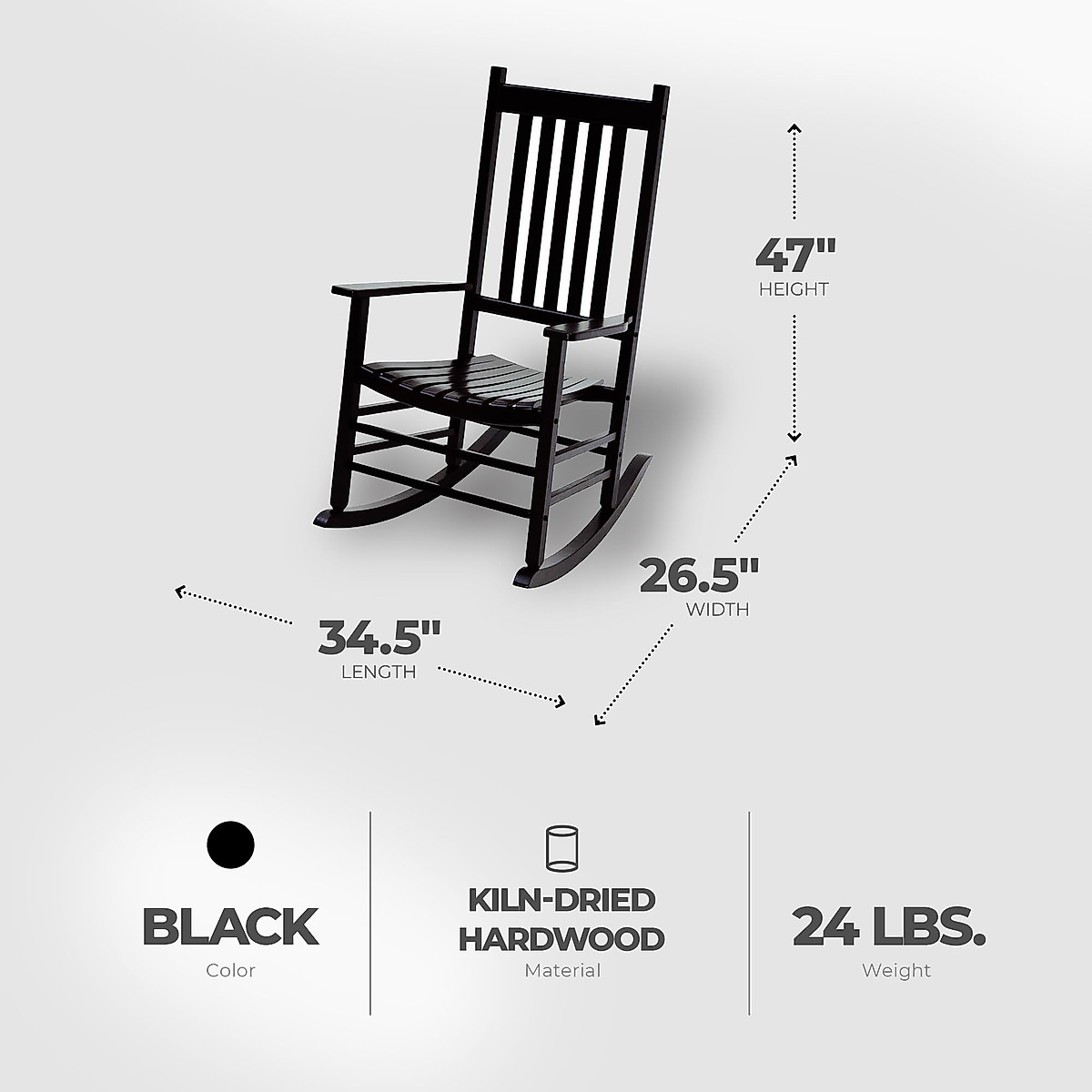 Porch Rocker, Black