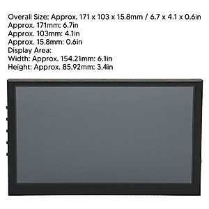 7 Inch IPS LCD Capacitive Touch Screen, Portable Small Monitor 1024 x 600 HDMI Display, 60Hz, 170° Full View,Compatible for Raspberry Pi 4 3 2 0 B A,for Windows 7 8 10