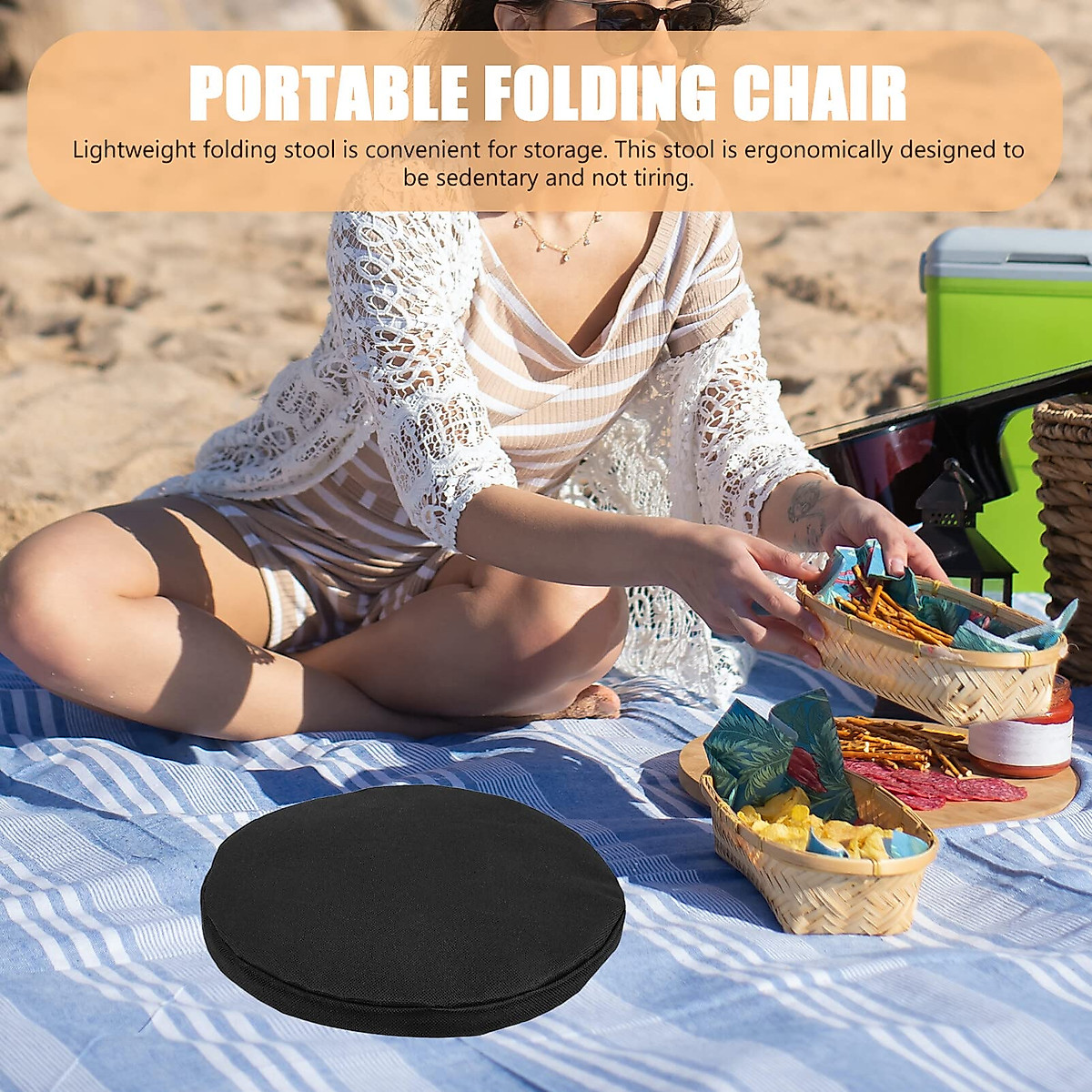 OSALADI Outdoor Chair Cushions Folding Chairs for outside Camping Oxford Cloth Patio Seat Cushions for Beach Supply