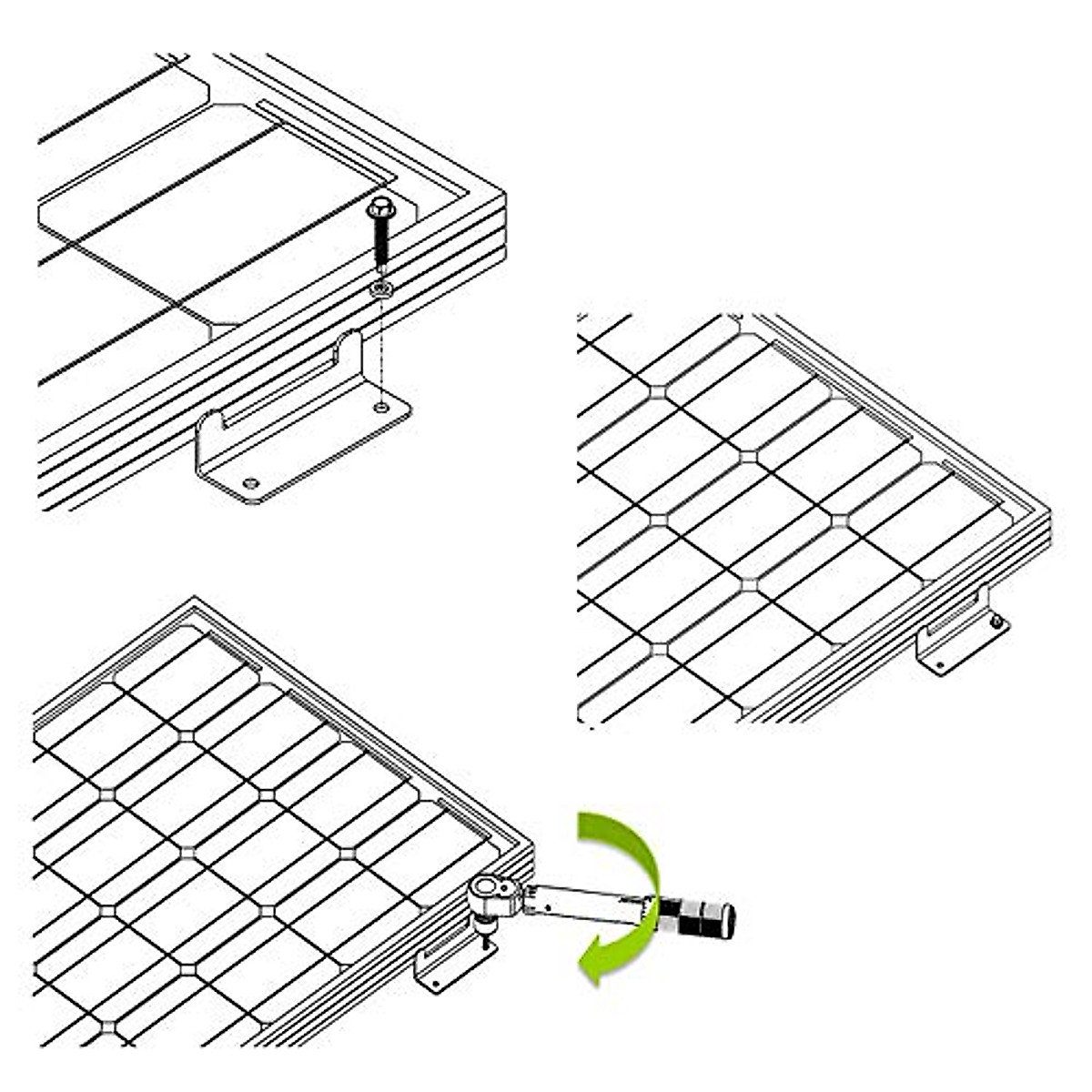 AOOHOOA Solar Panel Mounting Z Brackets with Nuts and Bolts for RV Camper,Boat,Wall and Other Off Gird Roof Installation,A Set of 4 Units (8 Set)