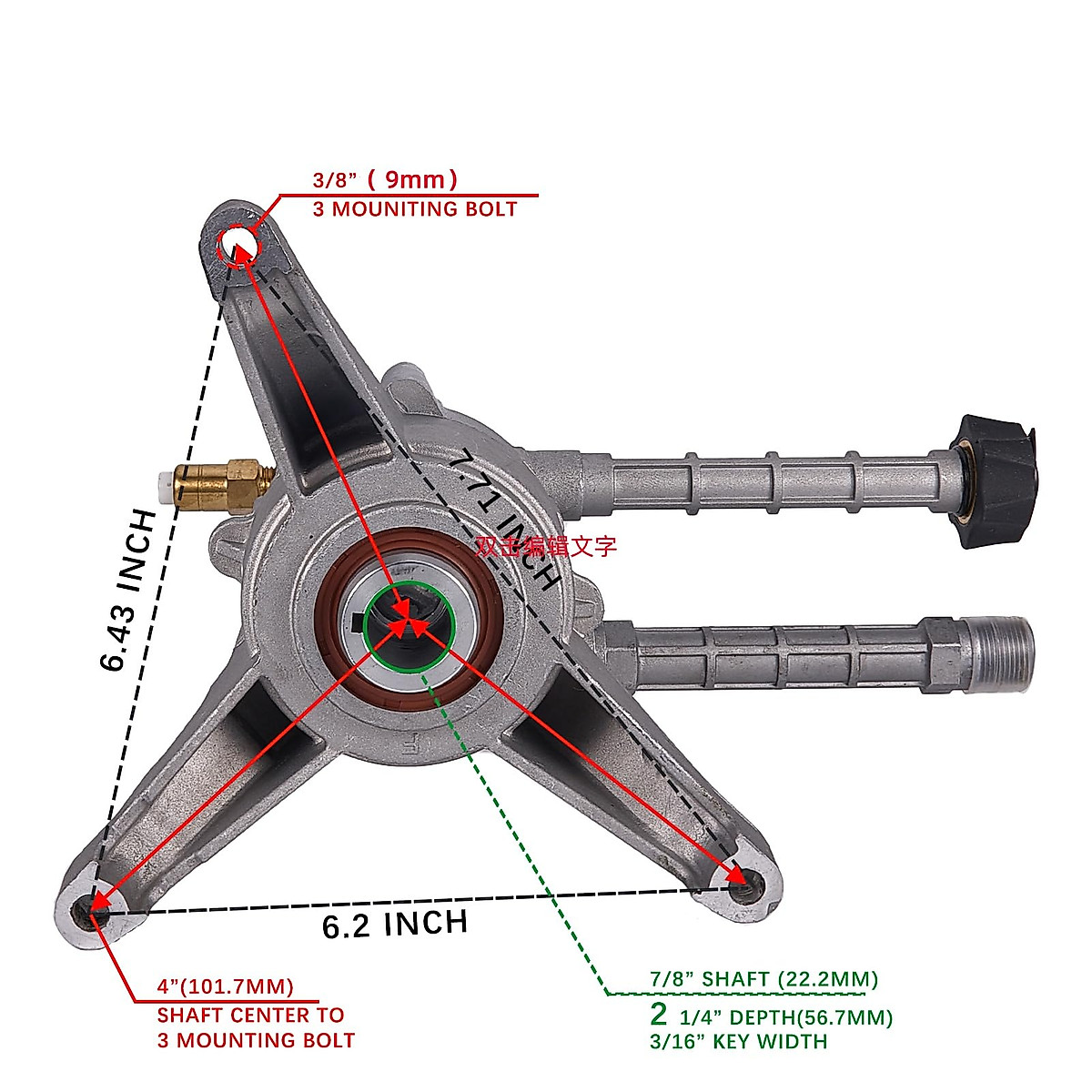 Mikatesi 7/8" Shaft Vertical Pressure Washer Pump 2600-3000 PSI @2.5 GPM OEM & Power Washer Pump Replacement with Troy Bilt SRMW22G26-EZ Craftsman AR Front Inlet/Outlet