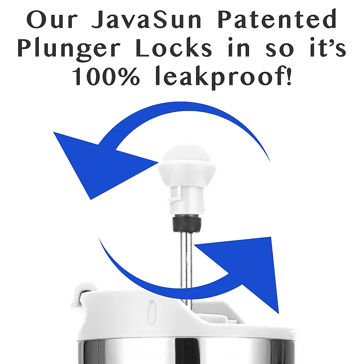 JavaSun French Press Travel Mug 16oz, Large Deluxe Coffee and Tea maker (White)