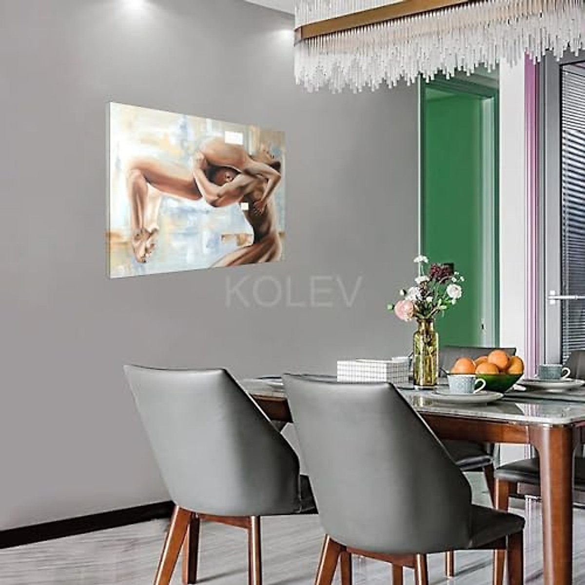 KOLEV Nude Sexy Couple Art Poster Female Yoga Wall Art Aesthetic Poster Gift Canvas Poster Wall Art Decor Print Picture Paintings for Living Room Bedroom Decoration Frame-style 20x16inch(50x40cm)