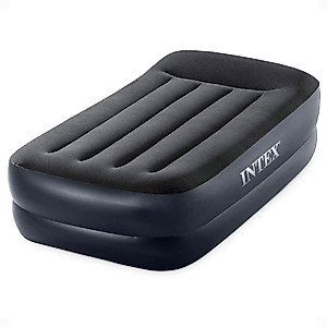 Intex Dura-Beam Standard Series Pillow Rest Raised Airbed w/Built-in Pillow & Internal Electric Pump, Twin