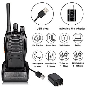 TIDRADIO TD-V2 Two Way Radio Rechargeable 2 Way Radio VOX Long Range 2-Way Radios Walkie Talkies for Adults with Secret Service Earpiece (10 Radio)