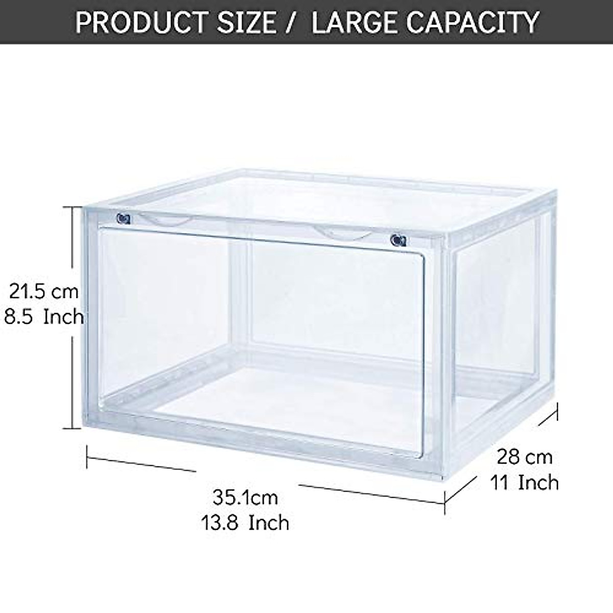 Elysolpluv Acrylic Clear Stackable Closet Organizers and Storage, Bedroom Organizer, Storage bins, Shoe Box.