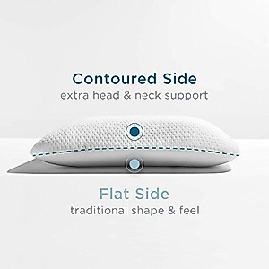 Tempur-Pedic TEMPUR Supreme 3-Inch Medium Firm Mattress Topper, King, Beige & Symphony Pillow Luxury Soft Feel, Standard, White