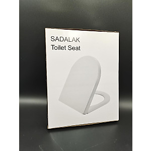 SADALAK Soft Close Quick Release Toilet Seat Elongated- Heavy Duty Adjustable Stainless Hinges, D/U Shape Toilet Seats Cover for Easy Cleaning & Simple Top Fixing - White Toilet Lid