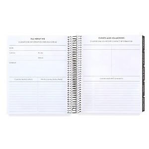 Erin Condren 7" x 9" Platinum Coiled Focused Teacher Lesson Planner (July 2023 - June 2024) - Quartz Grid Vegan Leather Cover - 80 Lb. Thick Mohawk Paper, 12 Month Calendar