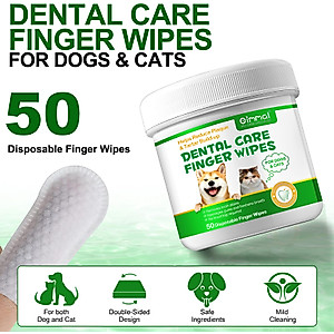 ALIVO Dental Powder for Dogs Teeth Cleaning 80g + 50PCs Dog Dental Teeth Cleaning Wipes